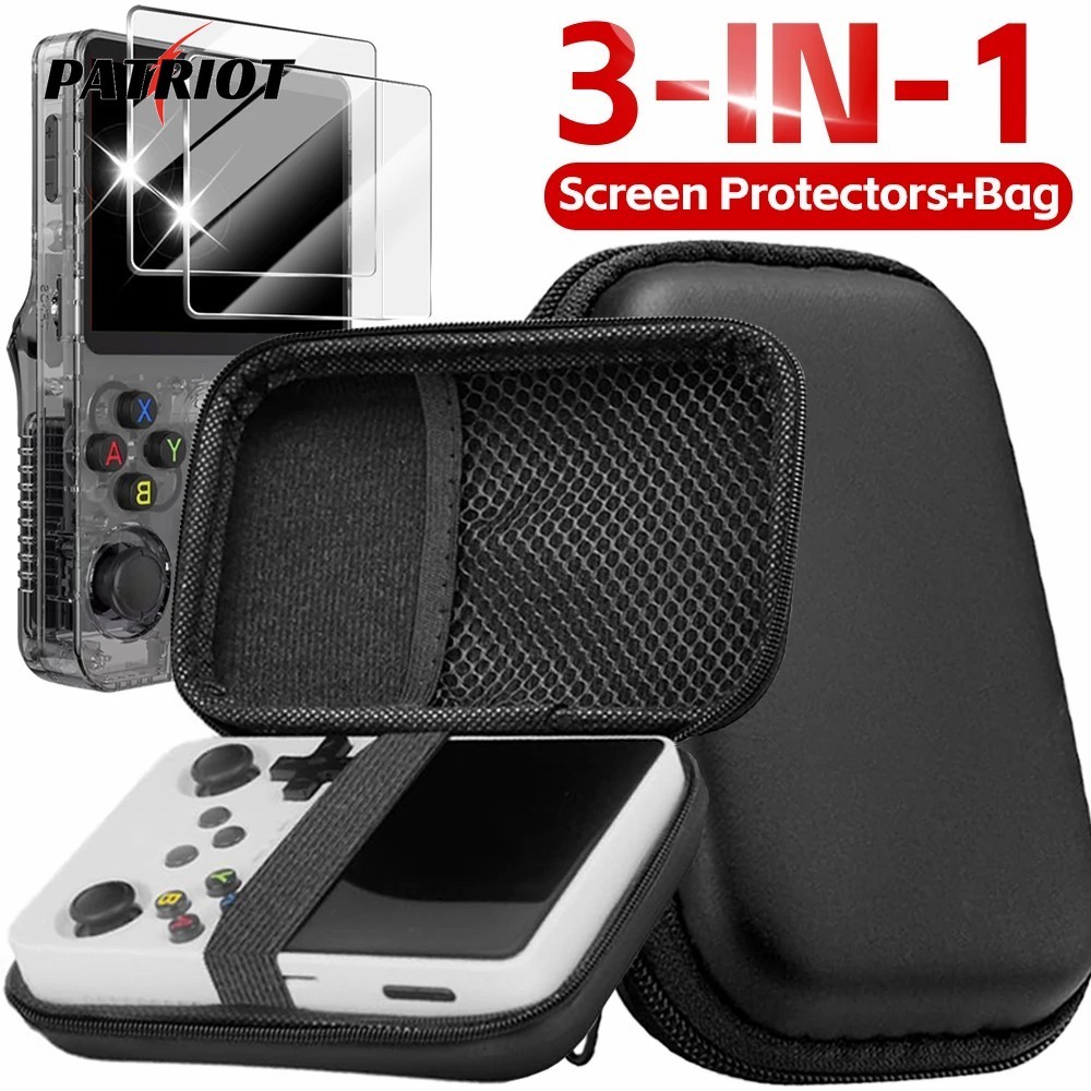3 IN 1 Protective Set For R36S Game Console - Storage Case & Tempered ...