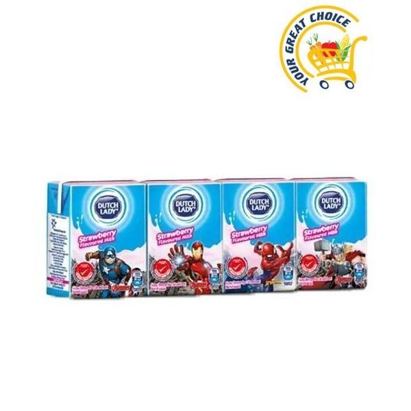 Dutch Lady Uht Milky Marvel Strawberry 4 X 125ml | Shopee Singapore