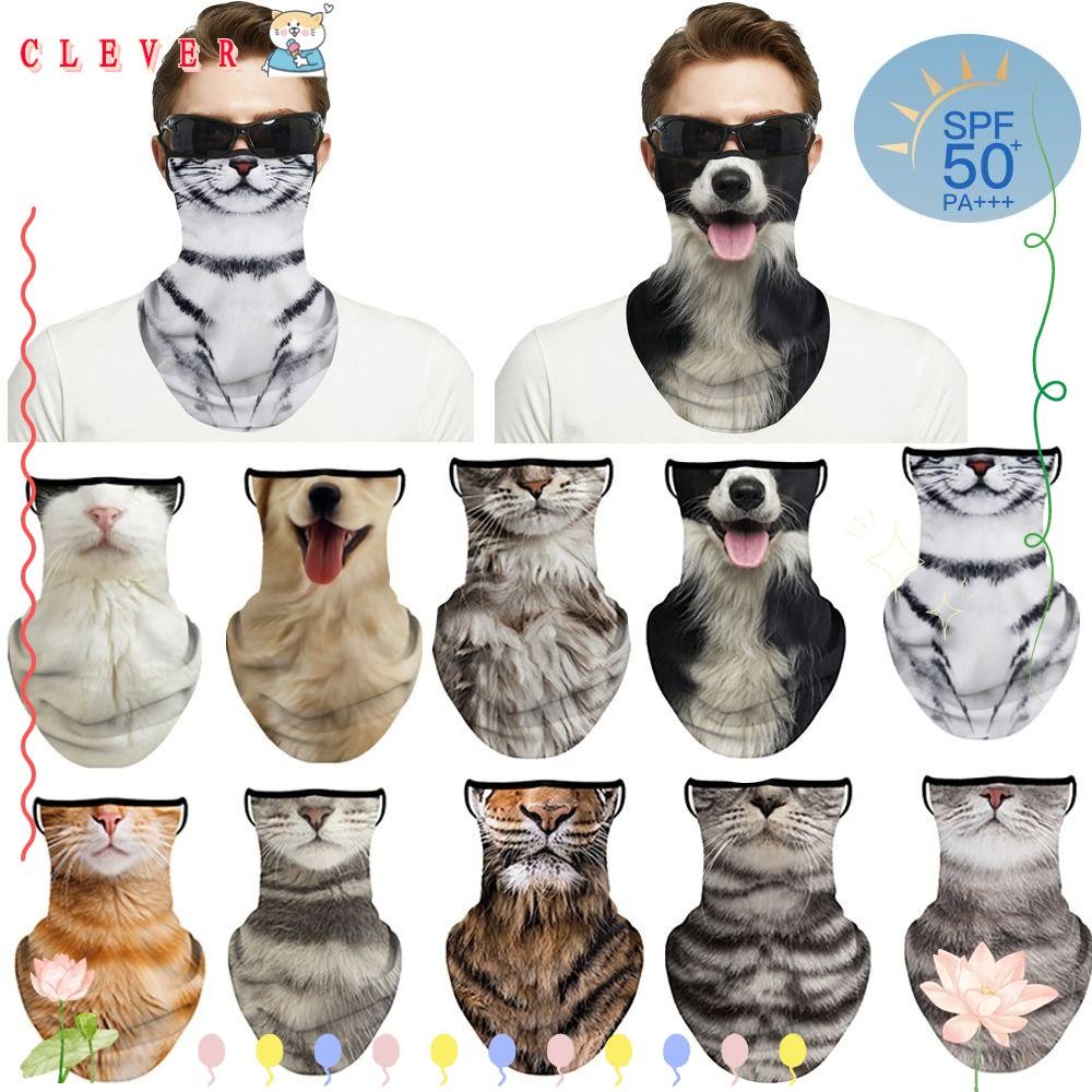 CLEVER Animal Face Cover Scarf, Breathable Anti-UV Cool Face Scarf ...