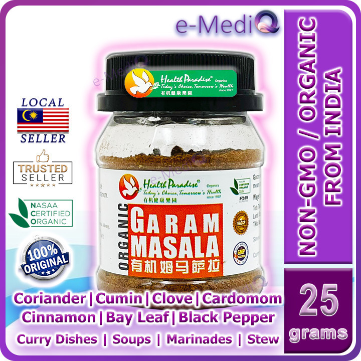 Health Paradise Organic Garam Masala - 25gm Small Bottle (Exp: Oct/2026 ...