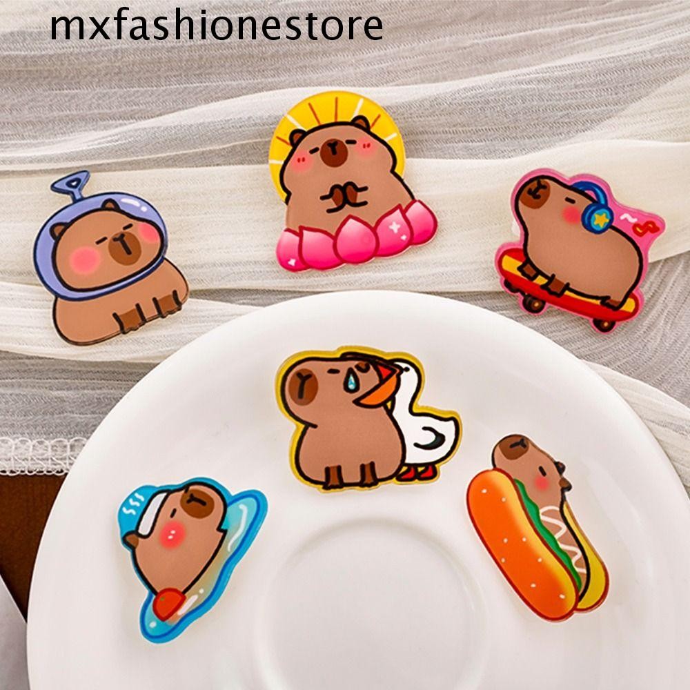 MXFASHIONE Acrylic Capybara Pin, Creative Breastpin Hot Dog Capybara ...
