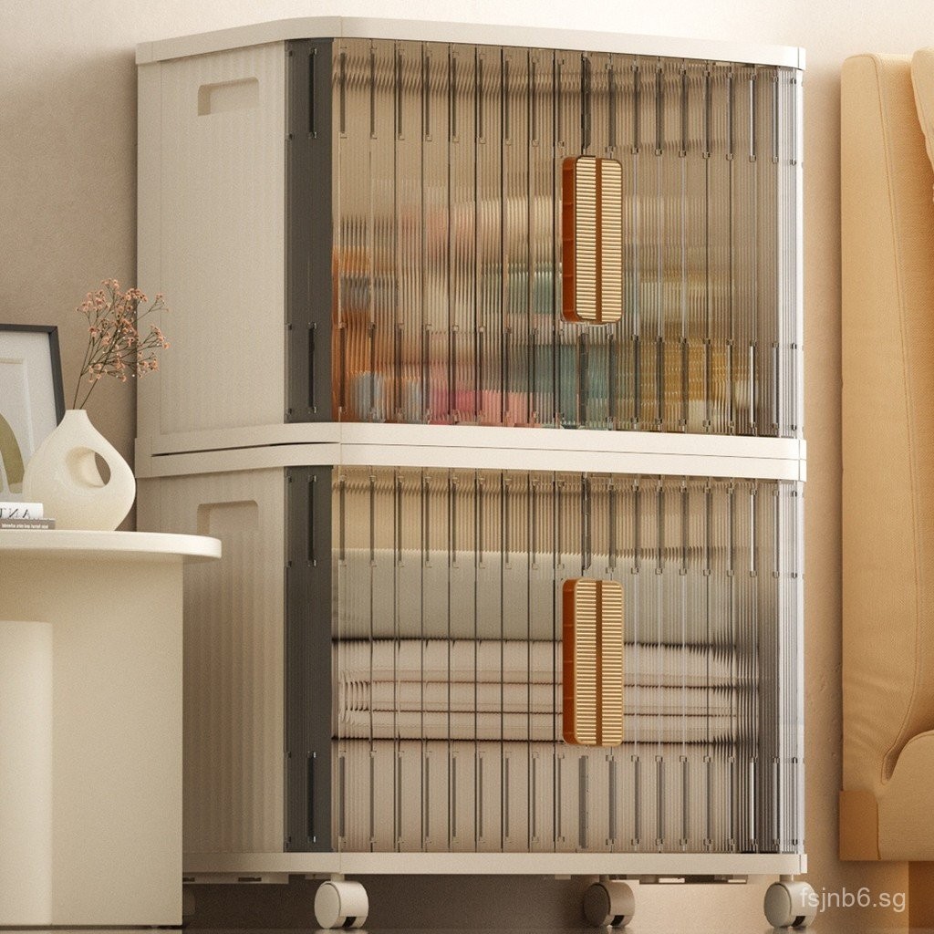 Rolling Curtain Storage Cabinet Foldable Clothes Storage Box Home Toy ...