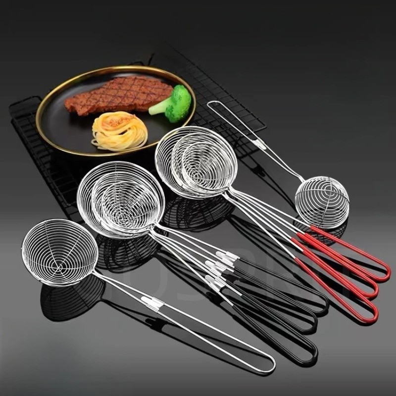 Super thick Kitchen Utensil Stainless Steel Mesh Strainer Ladle Spider ...