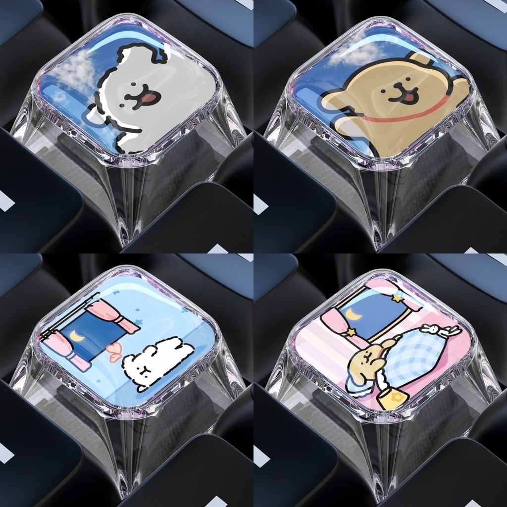 Upgraded Epoxy Keycap Cartoon Cute Mechanical Keyboard Cross Axis Line ...