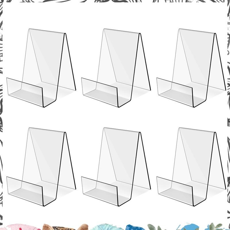 6PACK Acrylic Book Stand Clear Acrylic Display Easel Holder for ...