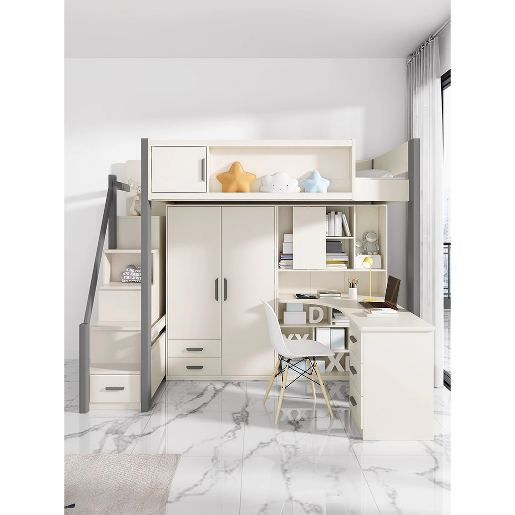 【pre-order】Bed and table combination column high and low bunk bed with ...