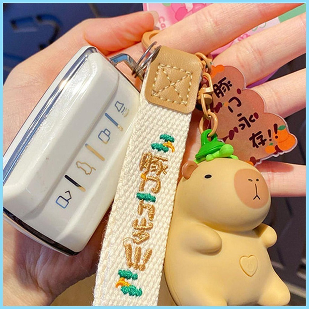Capybara Key Ring Playing Music Realistic Capybara Toy Funny Doll ...