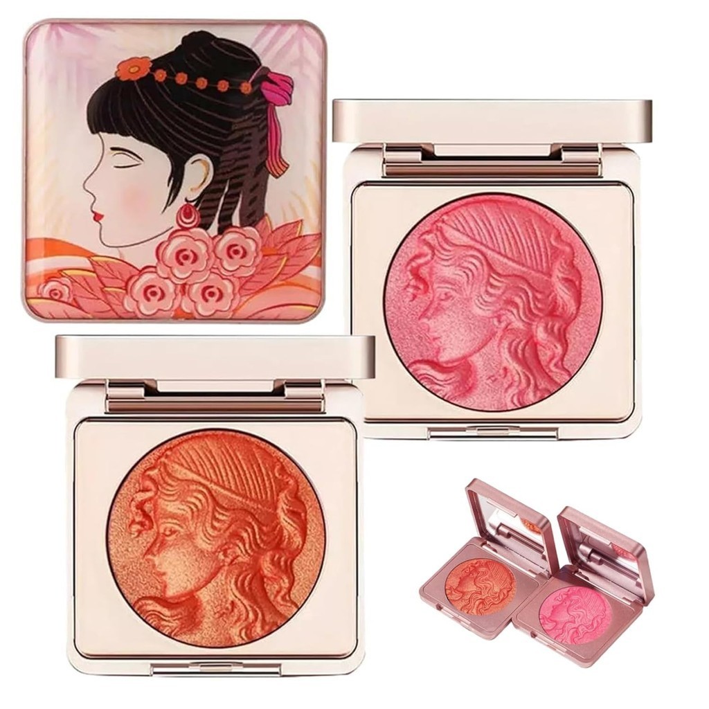 Embossed Smooth Powder Blush Palette For Cheeks, Matte Face Powder ...
