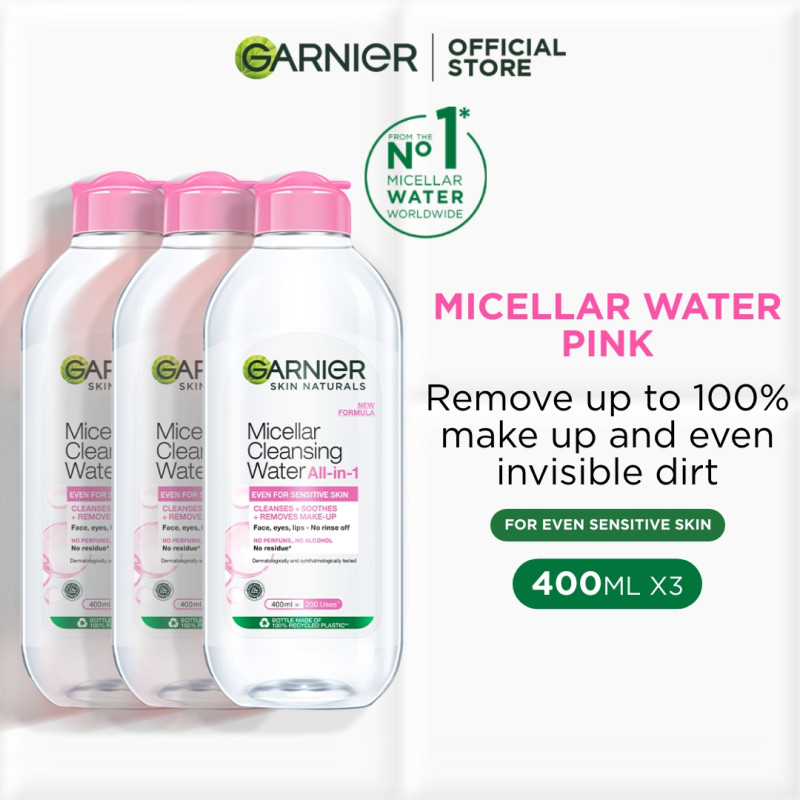 Garnier Micellar Water Pink Triple | Shopee Singapore