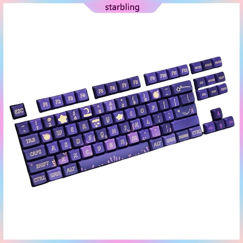 Star 127 Key Lavender Themed Keycap XDA Profile PBT Dye Sublimation ...
