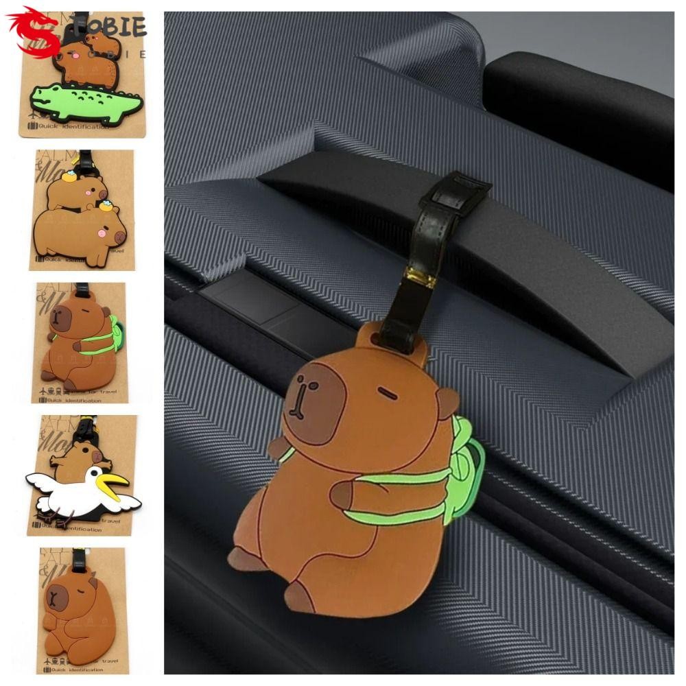 TOBIE Capibara Airplane Suitcase Tag, Baggage Name Tag Information Card ...