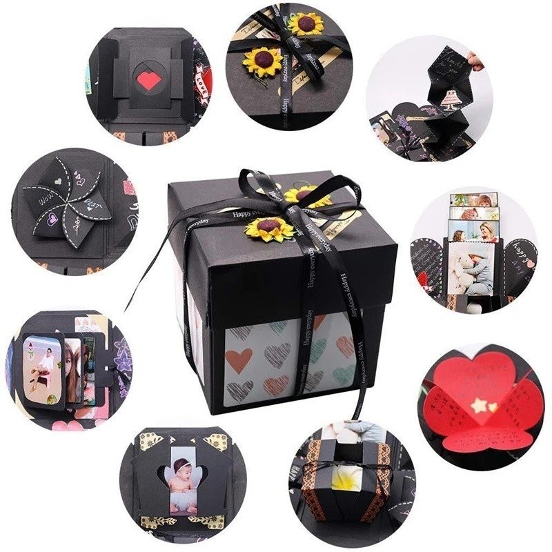 Hexagon Surprise Explosion Boxes Scrapbook DIY Photo Album Creative ...