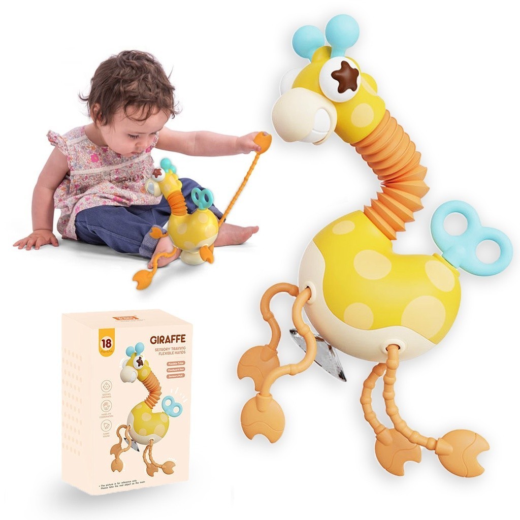 LiBaby Montessori Toy Toddlers Sensory Pull Strings Activity Giraffe ...