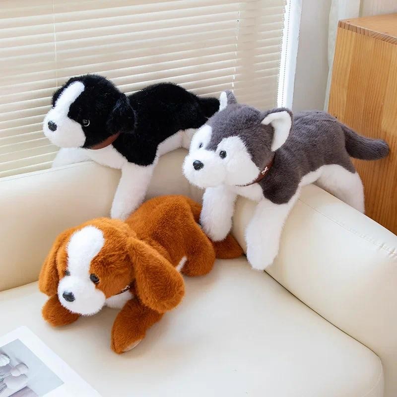 Soft Realistic Dog Plush Toy Funny Simulation Stuffed Little Shiba Inu ...
