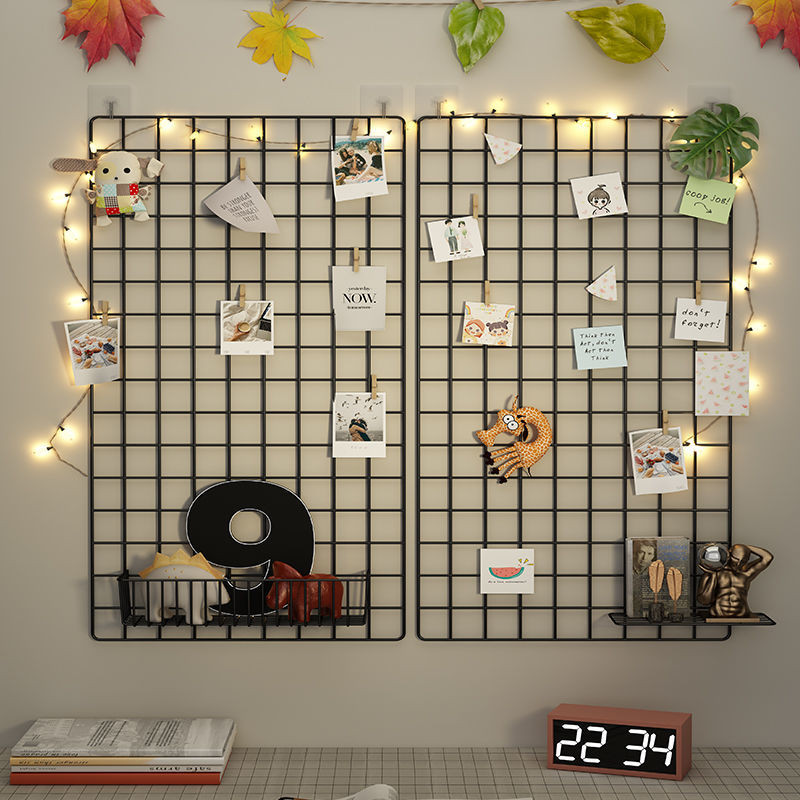 Grid Photo Wall Punch-Free Photo Display Wall Hanging Grid Wall ...