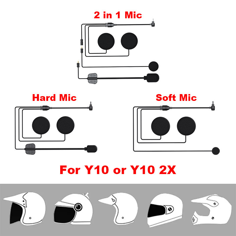 Motorcycle Helmet Bluetooth Headset Intercom Microphone for Y10/Y10 2X ...