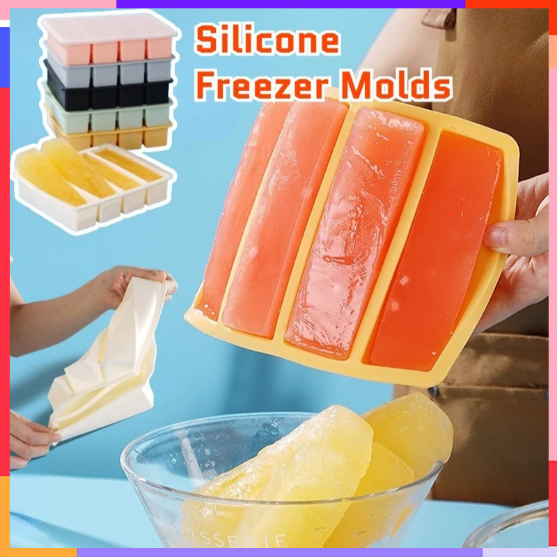 Silicone Freezer Molds with Lid Food Storage Freezing Molds Extra Large ...