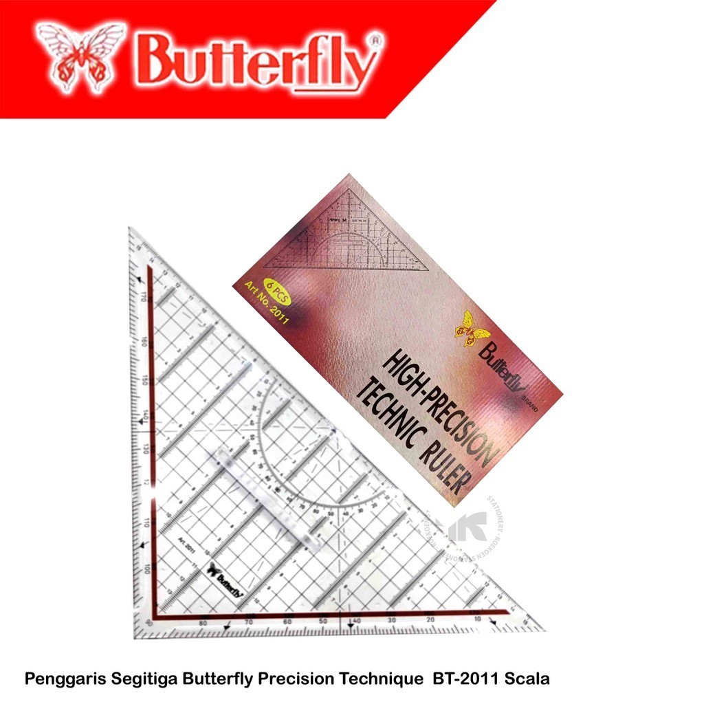 Butterfly Precision Technique Scala Triangular Mica Ruler BT-2011 Scale ...
