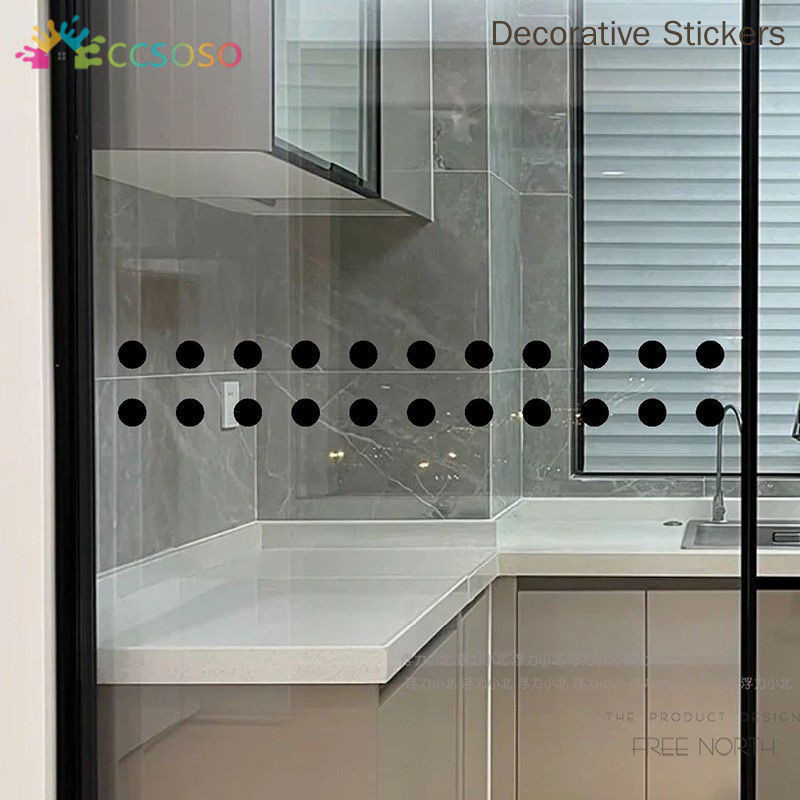 Simple Dot Glass Waistline Anti-collision Sticker Home Bathroom Kitchen ...