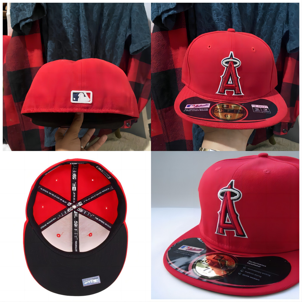MLB Red Los Angeles Angels Snapback Hat Classic NEW. ERA Fully Enclosed ...