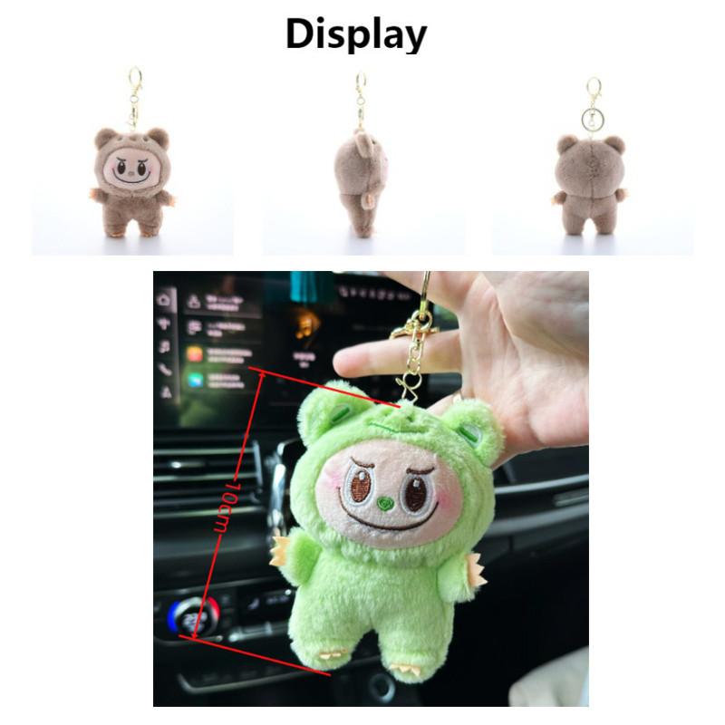 Cute Labubu Plush Doll Key Chains Ring Cartoon Bag Pendant Charms Toy ...