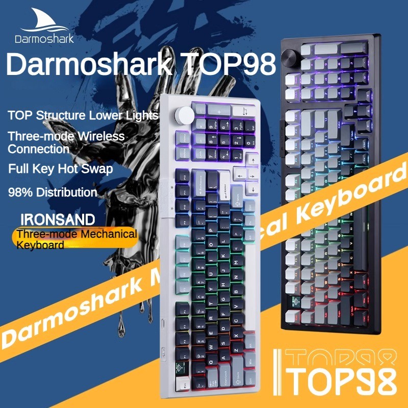 Darmoshark TOP98 Three-mode 2.4g Wireless Bluetooth Side Engraving ...