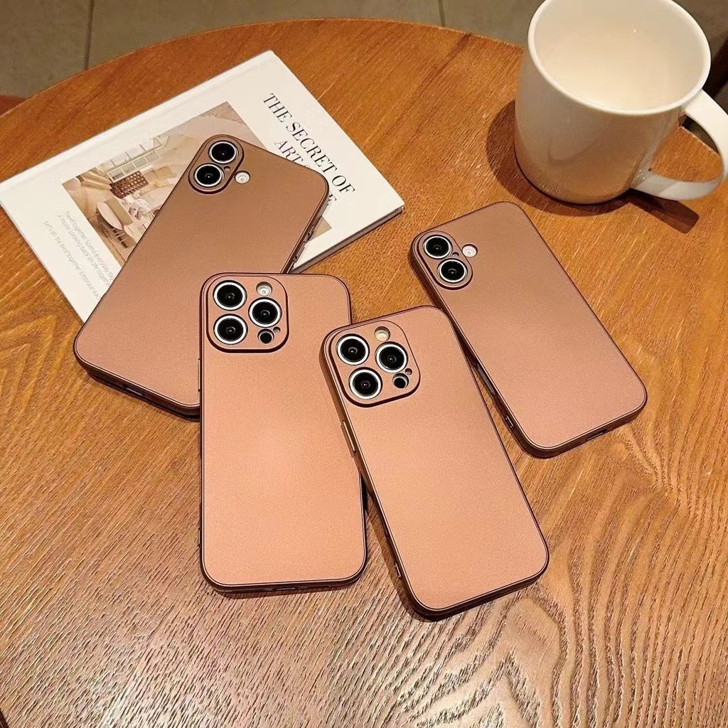 Titanium brown Thicken Non-slip Liquid Matte Silicone Phone Case for IP ...