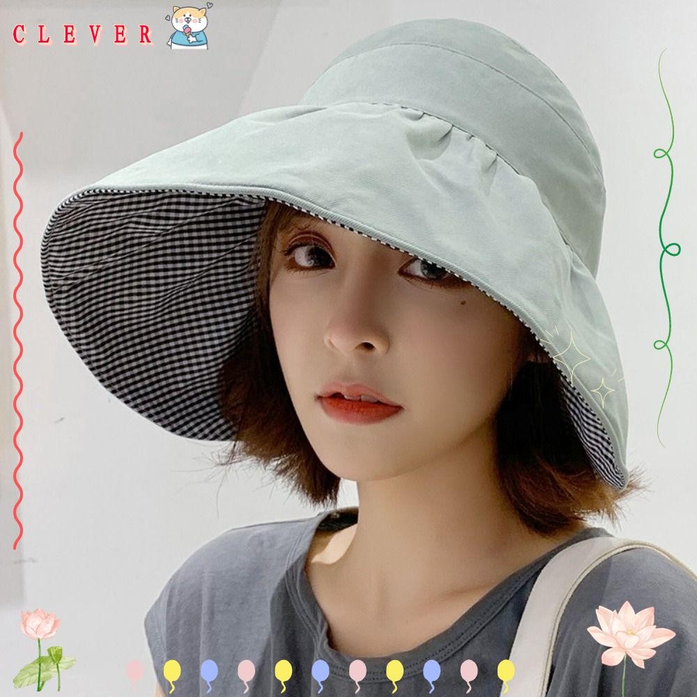 CLEVER Sun Hat, Big Brim Double Sided Sunscreen Hat, Cotton UV ...