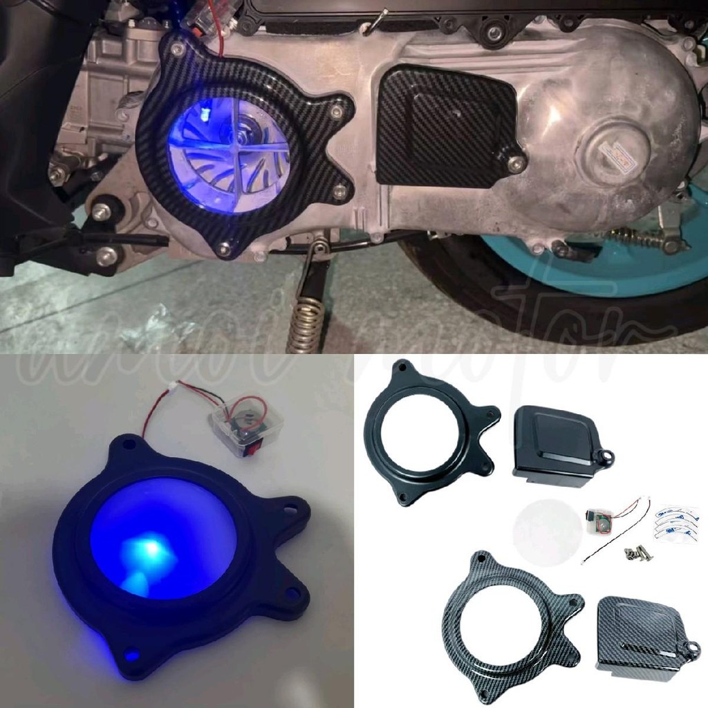 NVX155 V2 NMAX V2 CVT COVER TRANSPARENT WITH LED CVT ENGINE COVER SET ...