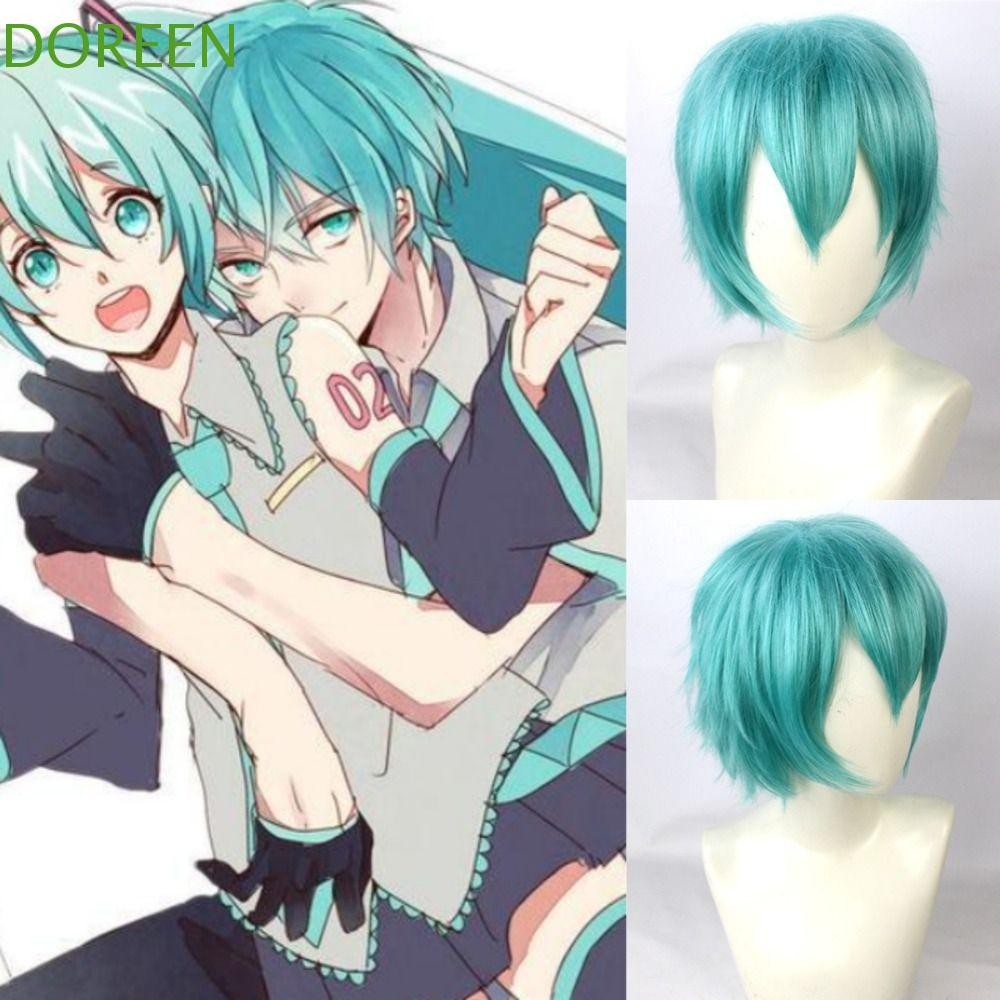 DOREEN Male Miku Cosplay Wig, Synthetic Hair Vocaloid Mikuo Cosplay Wig ...