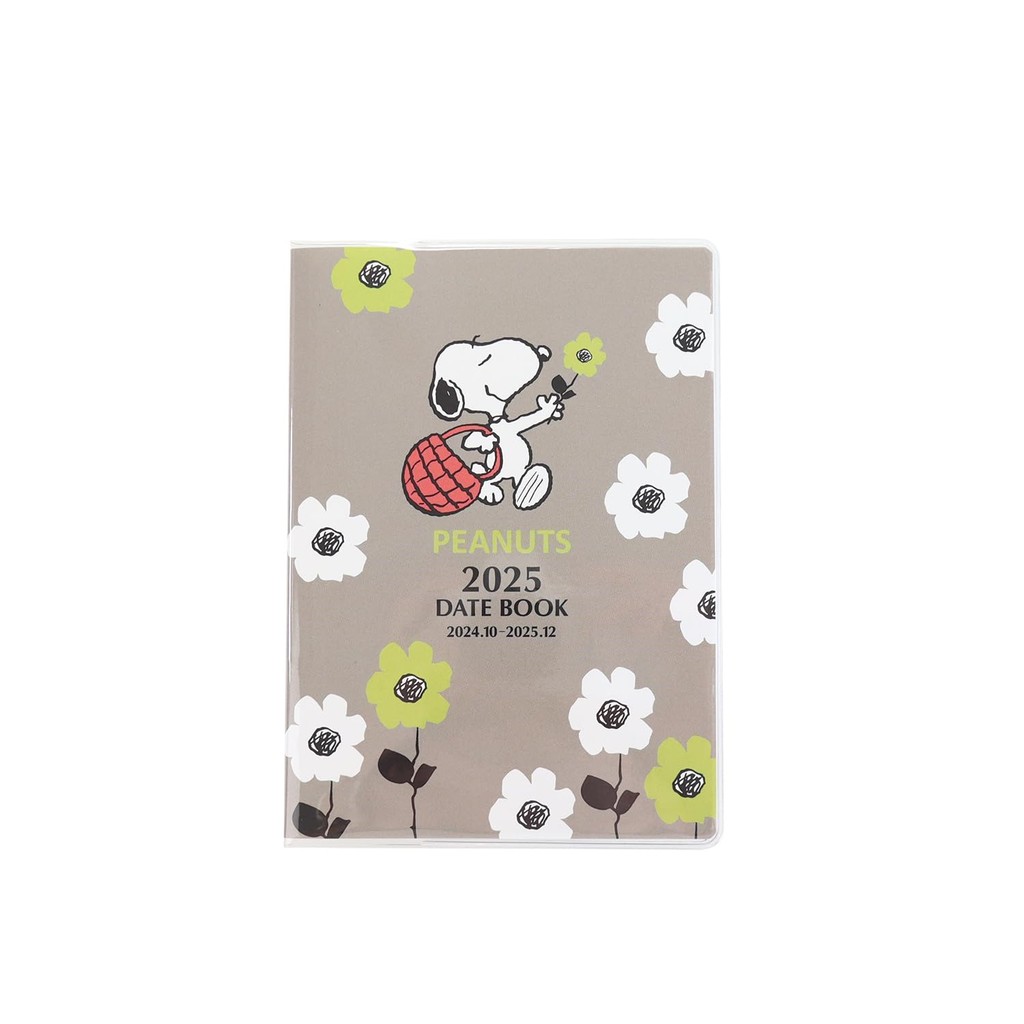 Square Snoopy Diary 2025 A6 Monthly Gray 18PD-1G Starts October 2024 ...