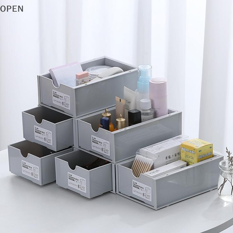 [OP] Plastic Drawer Storage Box Minimalist Stackable Transparent ...