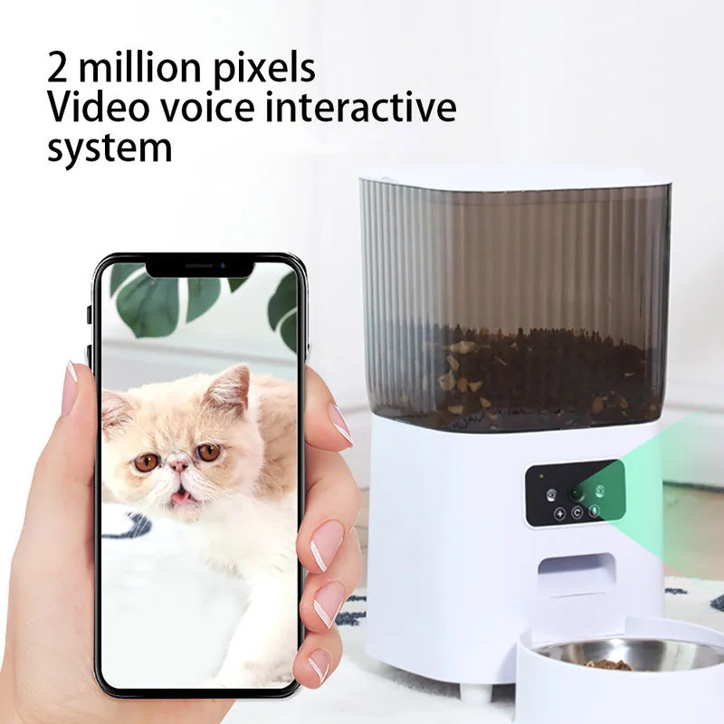 5L Pet Feeder with Camera Automatic Cat Feeder Smart Dog Food Dispenser ...