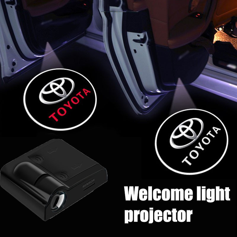 2pcs/set Toyota Car Door Lights Wireless Welcome Lamps GR Gazoo Racing ...