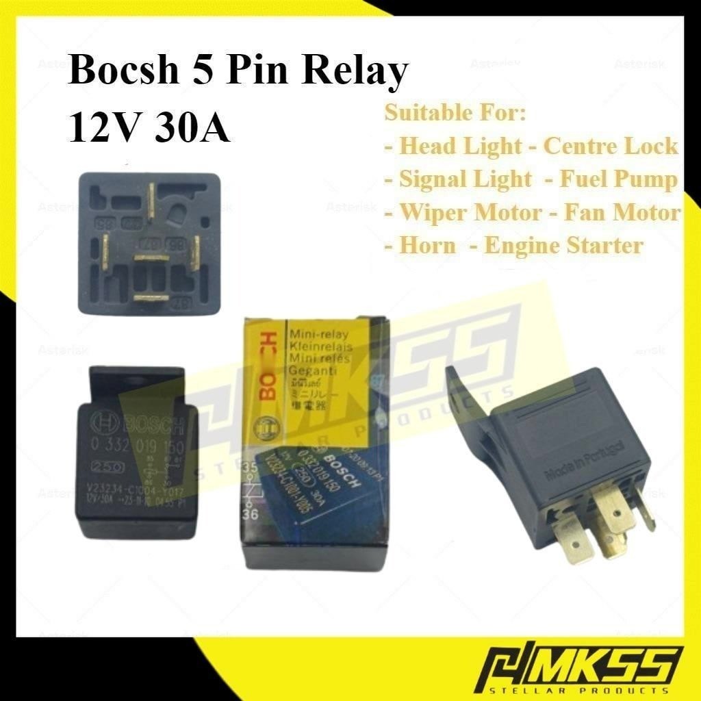 MDK Relay 5 pin Relay Horn Relay Headlamp Relay 12V 30A Aircond Relay ...