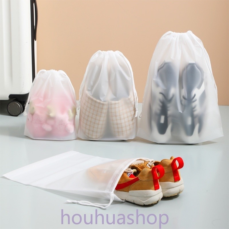 Portable Dust Shoe Covers Non-Woven Dustproof Drawstring Clear Storage ...