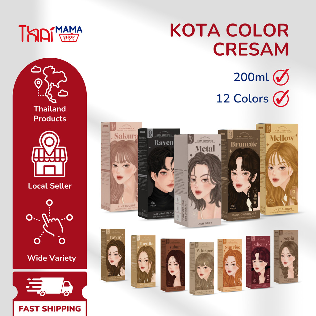 KOTA Color Cream 200ml - Hair Dye with Organic Formula, Many Shades ...