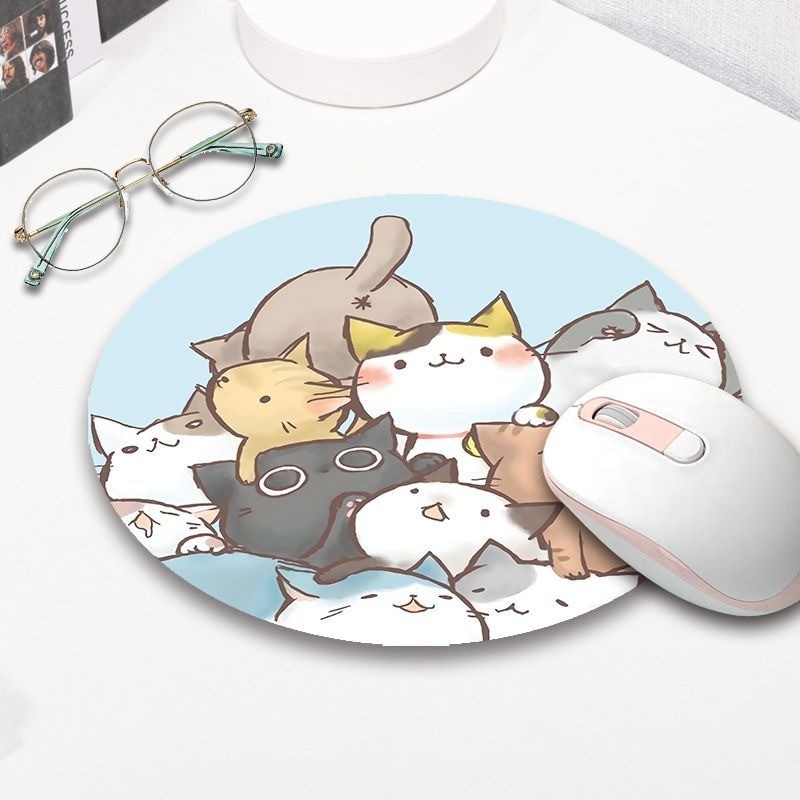 Cute Cartoon Round Tablet Mouse Pad Anti-slip Mini Keyboard Pads Laptop ...