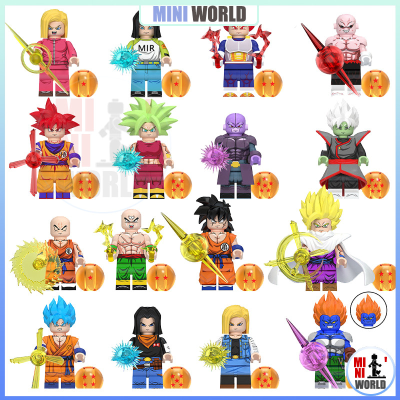Dragon Ball Series Minifigures Vegeta Zamasu Son Goku Kefla Building ...