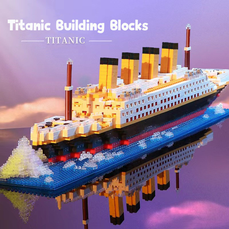 1860Pcs Titanic Ship Model Building Blocks Set 3D Puzzle Sets DIY ...