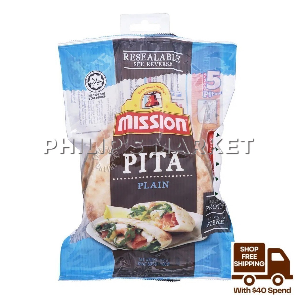 (Expiry 23th Dec 2024) Mission Pita Bread Plain (5 Per Pack) 400g ...