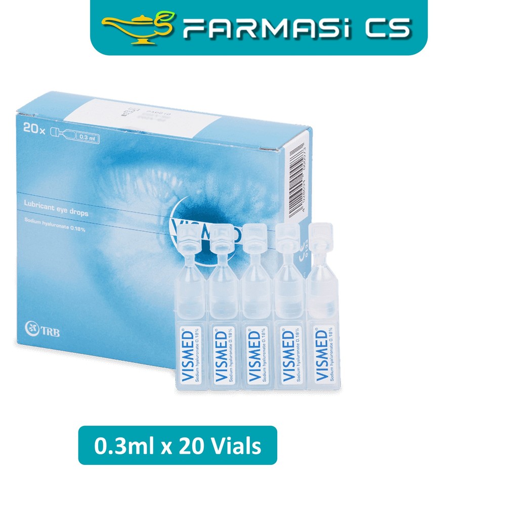 Vismed Lubricant Eye Drops 0.3ml x 20 Vials EXP:04/2028 [ Sodium ...