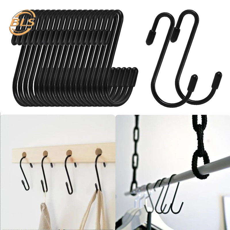 5 Pcs/ Set Creative Multipurpose Pole Hanging Stainless Steel S Hook ...