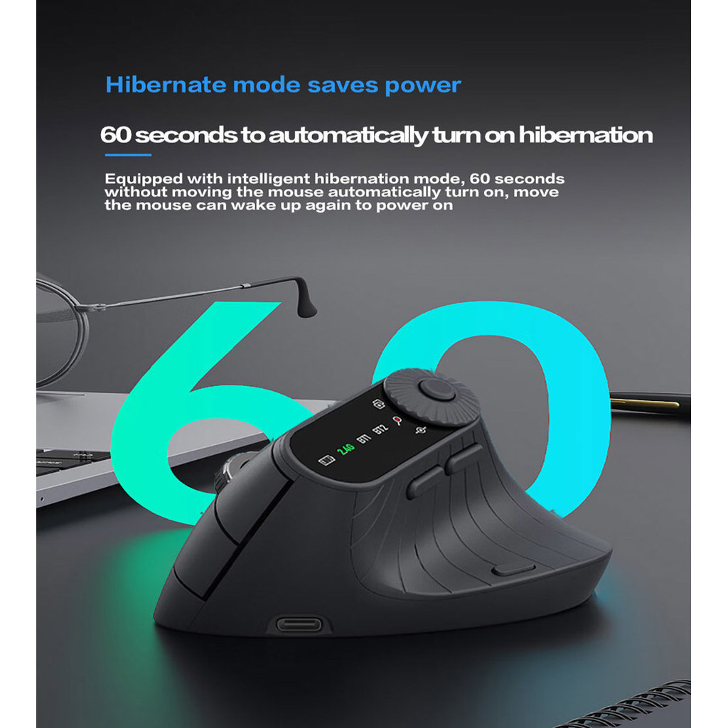 Right Hand Vertical Mouse With Adjustment Knob Rechargeable Bluetooth 2 ...