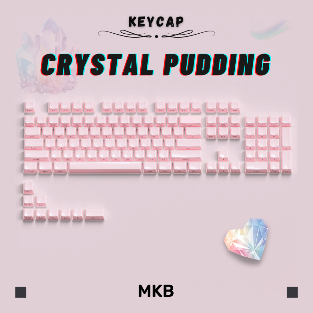[READY STOCK] Crystal Pudding ABS/PC Double Shot OEM Profile Keycap Set ...