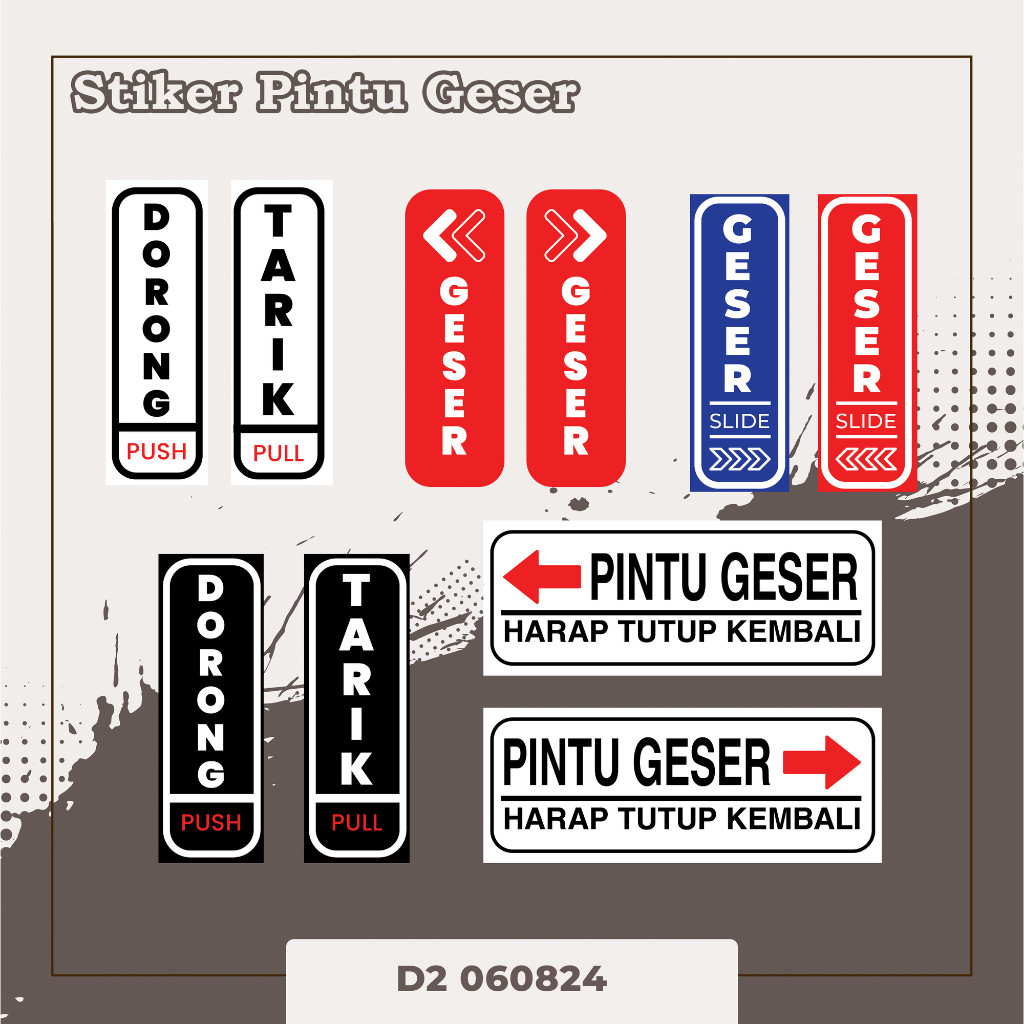Sliding Door Stickers, Door Stickers, Please Close Back, Pull/ Push ...