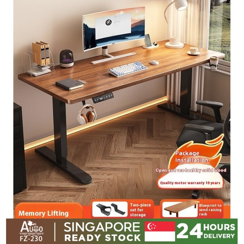 FZ-230 Solid Wood Electric Lifting Table Smart Computer Table Lifting E ...