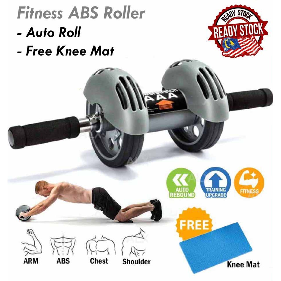 Abs Roller Double Wheels Abdominal Roller Muscle AB Roller Fitness ...