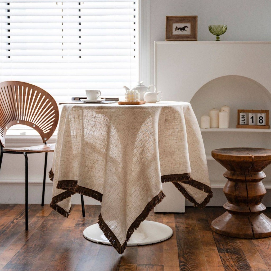 New Chinese Style Cotton Linen Solid Color Tablecloth Chinese Style ...