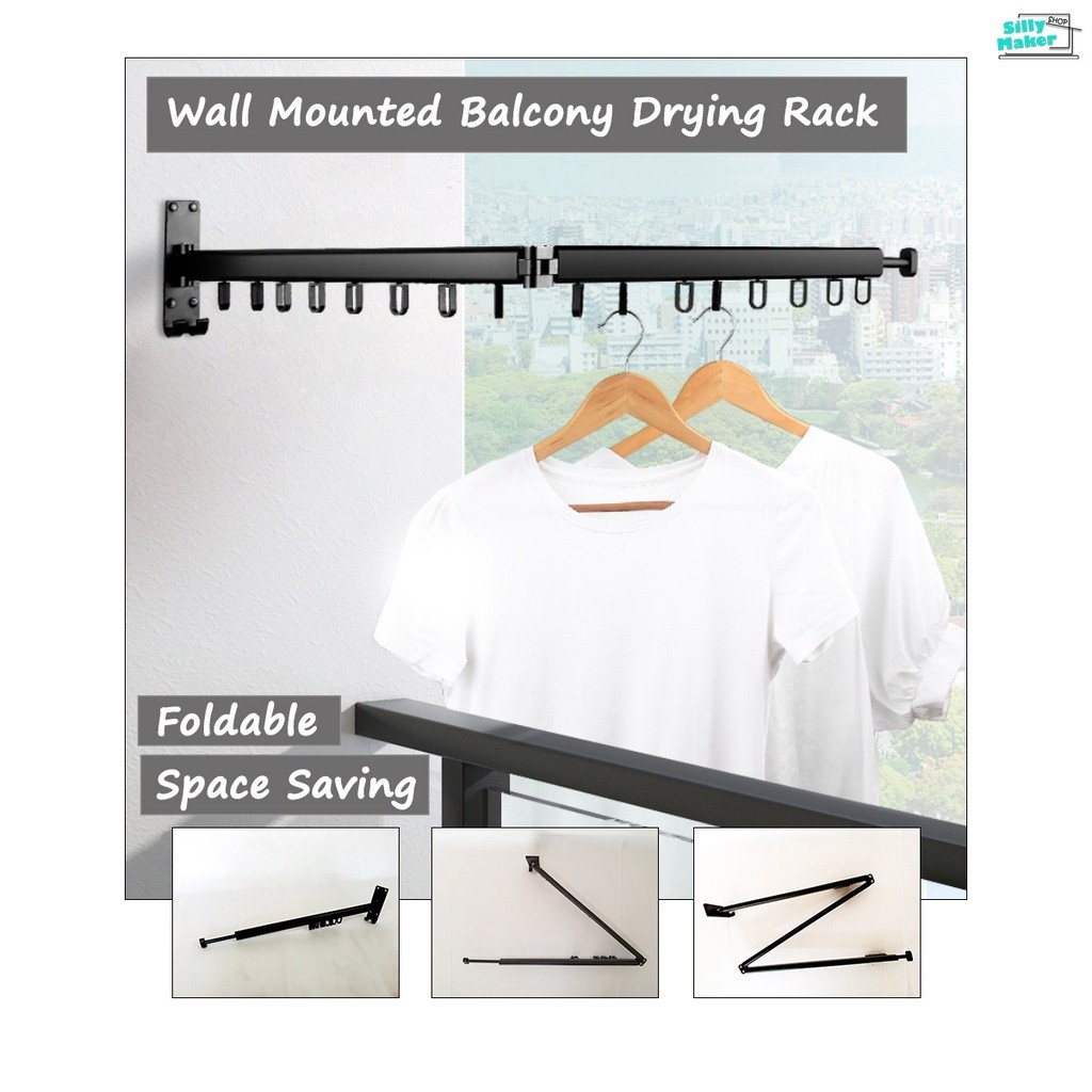 Folding clothes hanger balcony wall hanging windowsill window indoor ...